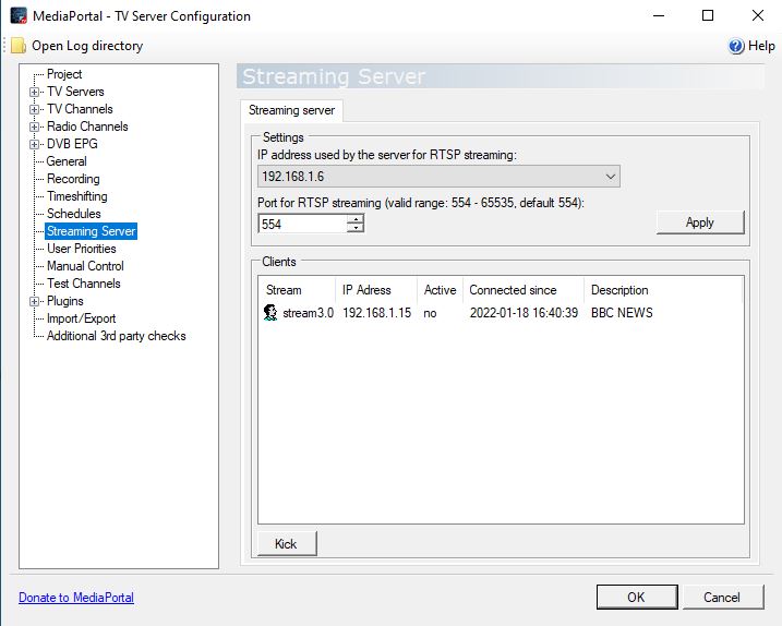 Streaming Server | MediaPortal - An Open Source Windows Media Center ...